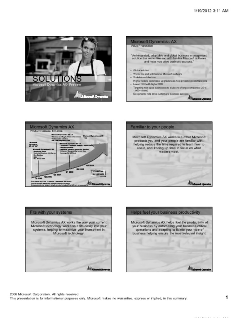 Microsoft Dynamics AX Preview | PDF | Share Point | Microsoft
