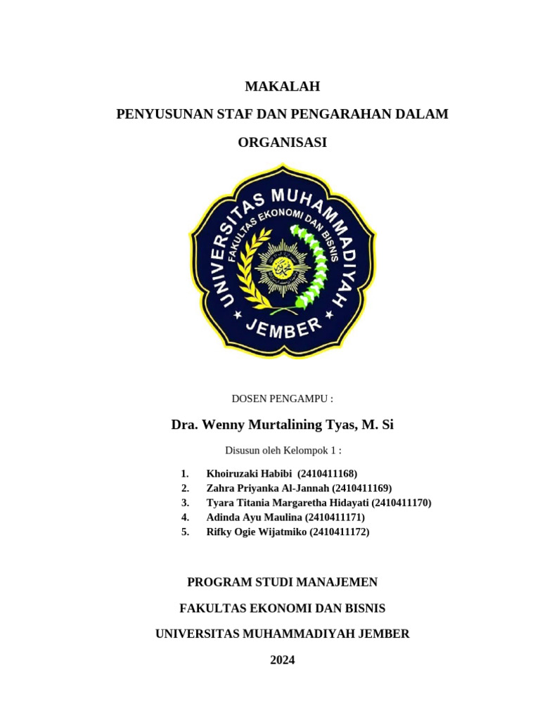 Makalah Penyusun Staf KLP 1 Tugas 2 | PDF | Karier & Perkembangan