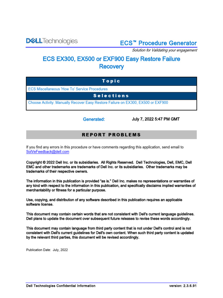 ECS - ECS Miscellaneous How To Service Procedures-ECS EX300, EX500 or ...