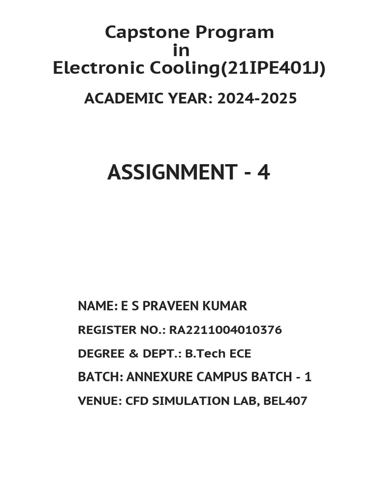 Capstone Assignment-4 376 Final | PDF | Electrical Resistance And Conductance | Applied And ...