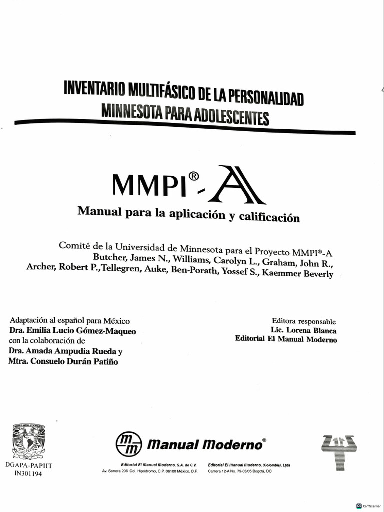 Manual Mmpi-A | PDF