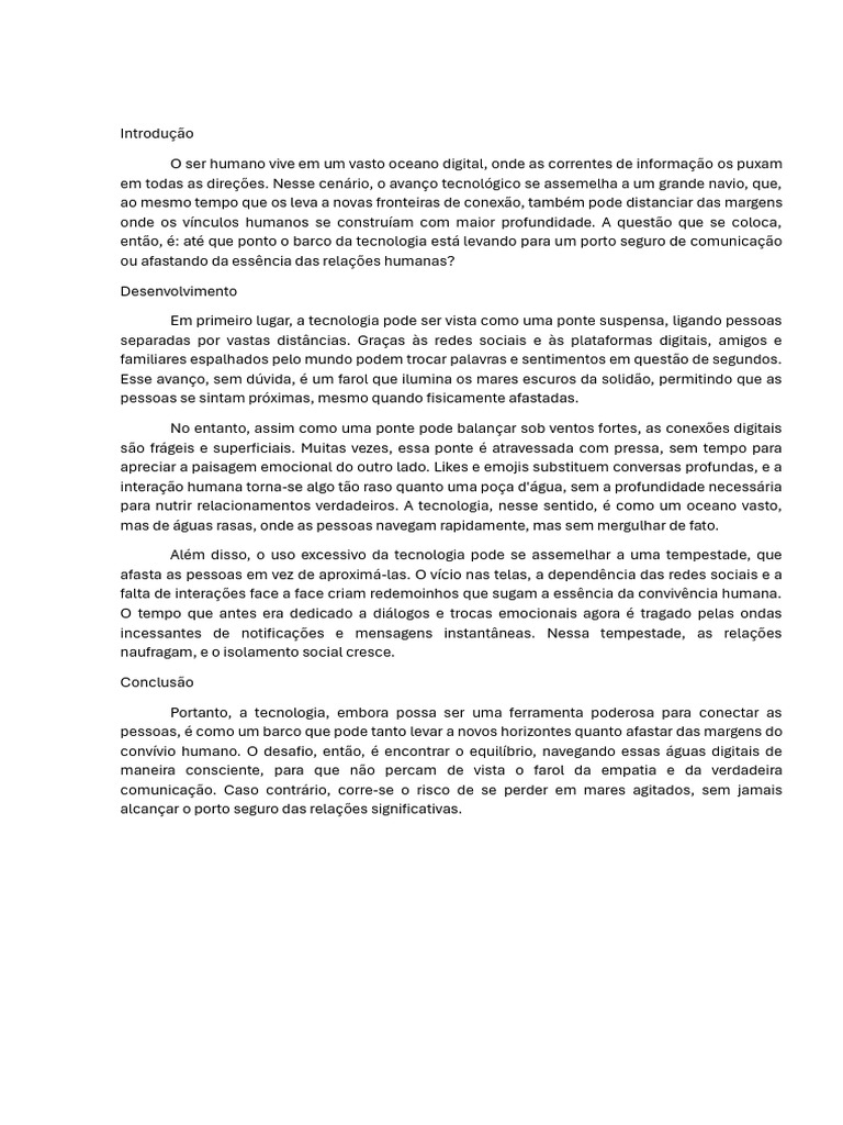 Texto Metafórico Com Base Numa Redação Dissertativo Argumentativo 2 ...