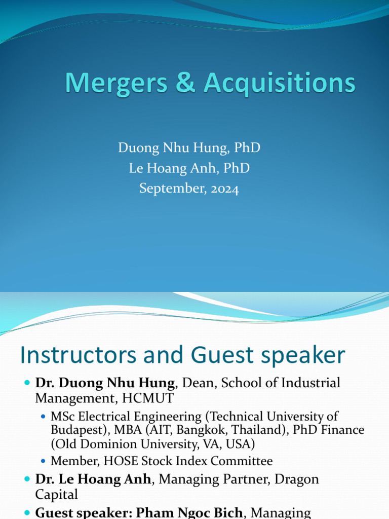 Mergers & Acquisitions Final Version | PDF | Mergers And Acquisitions | Anheuser Busch