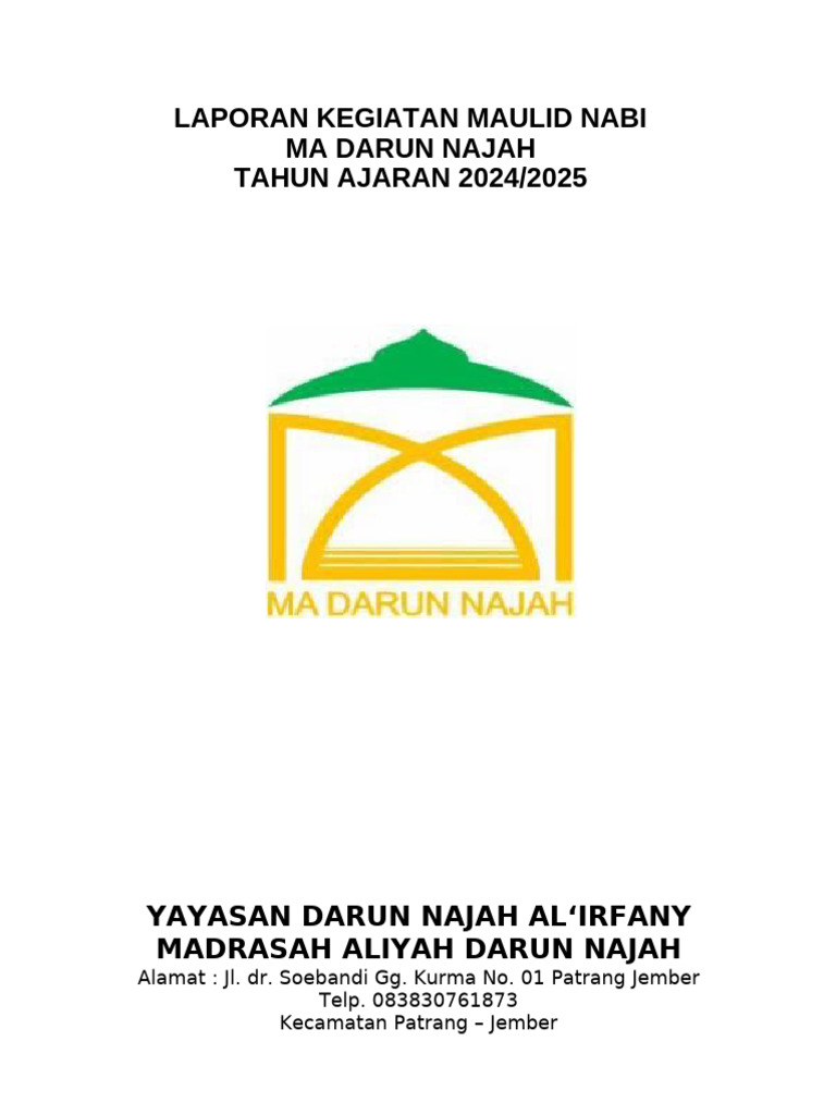 Laporan Kegiatan Maulid Nab1 2024 | PDF