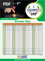 Answerkey Tallentex Class 7th Set 2 c4v1c1 | PDF