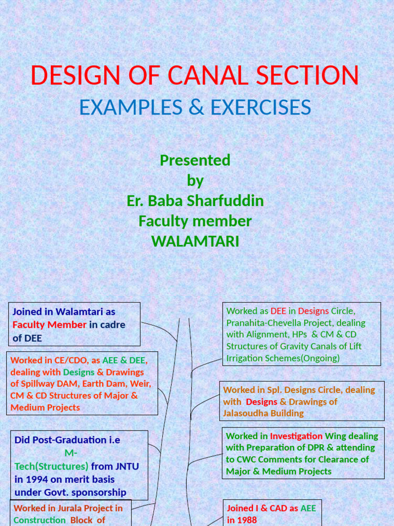 Canal Design Principles and Examples | PDF | Canal | Discharge (Hydrology)