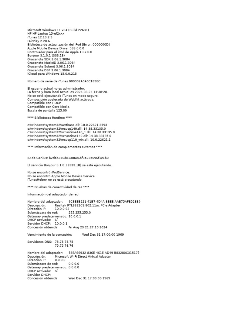 Diagnóstico de ITunes | PDF | Yo sintoniza | Cortafuegos (informática)