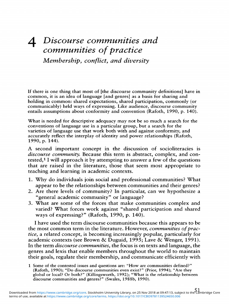 Discourse Communities and Communities of Practice Membership Con | PDF | Rhetoric | Aarp