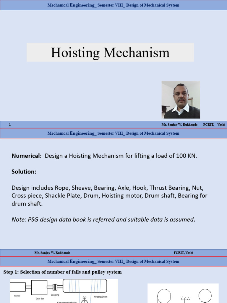 Hoisting Mechanism - Numericals | PDF | Manufactured Goods | Applied ...