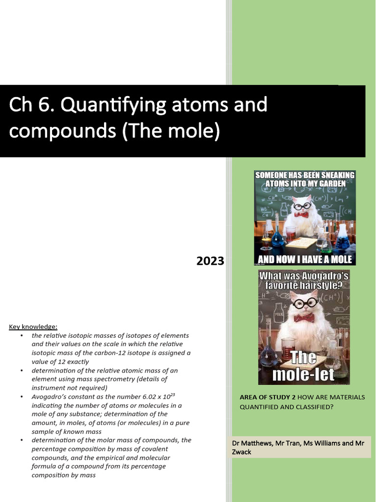 Understanding Moles and Isotopic Mass | PDF | Mole (Unit) | Molecules