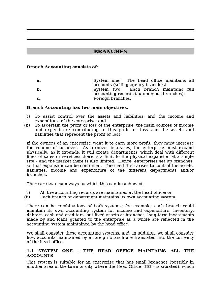Branch ACCOUNTING | PDF | Debits And Credits | Income Statement