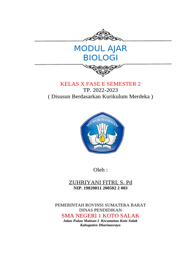Cover MODUL AJAR Sem 2 | PDF