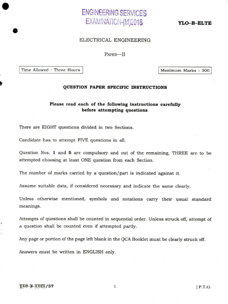 Electrical Engineering Paper 2 1 | PDF