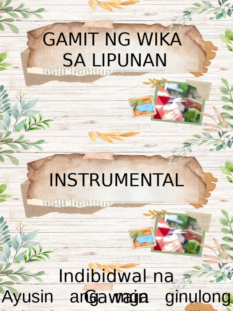 1instrumental Na Gamit NG Wika Sa Lipunan | PDF