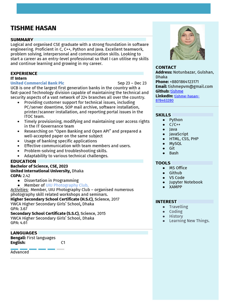 Tishme Hasan-Resume - Ok | PDF | Software Development | Computing