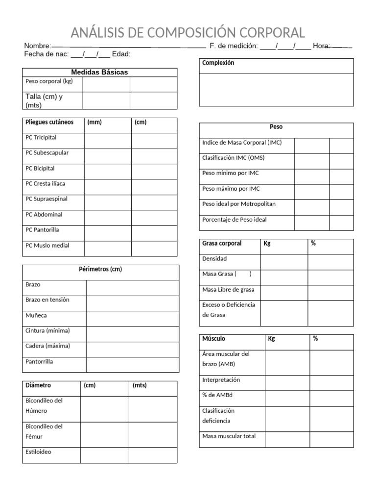 Análisis de composición corporal | PDF