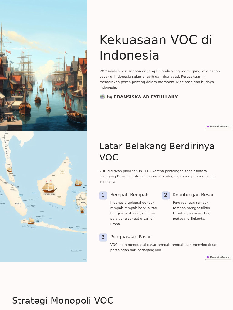 Kekuasaan dan Dampak VOC di Indonesia | PDF | Perjalanan