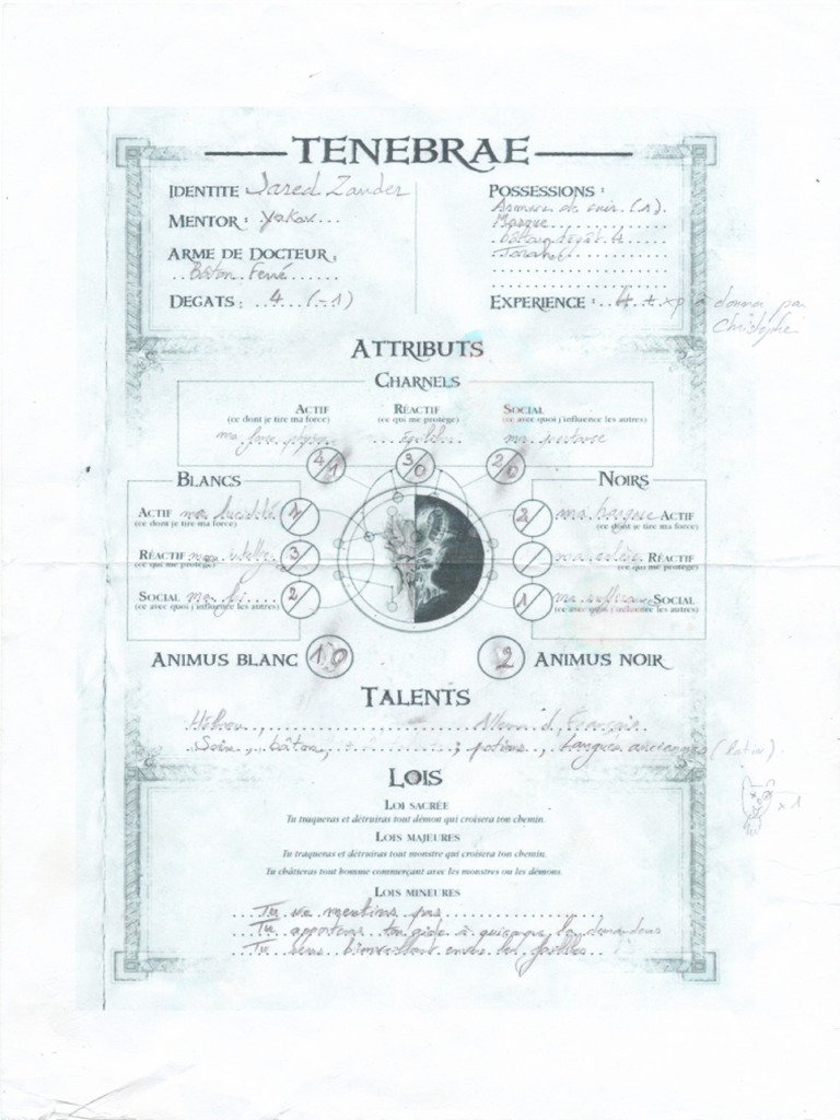 Feuille Perso Scan de Jared | PDF