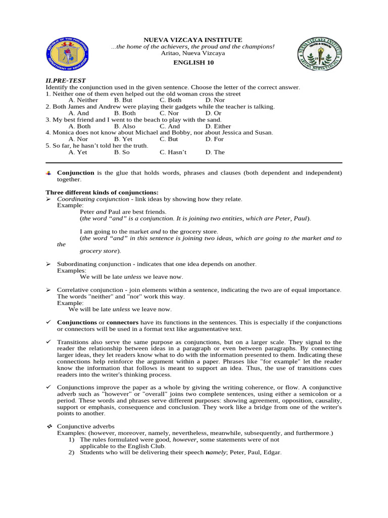 Conjunction | PDF | Grammar | Linguistics