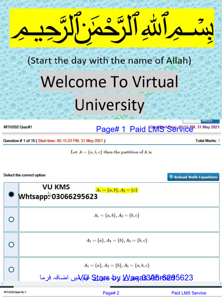MTH202 Mid Term Data | PDF