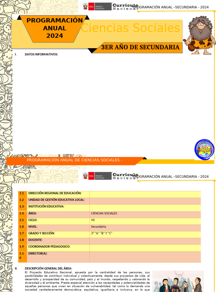 Programacion Anual CCSS 3° - 2024 | PDF | Perú | Período moderno temprano
