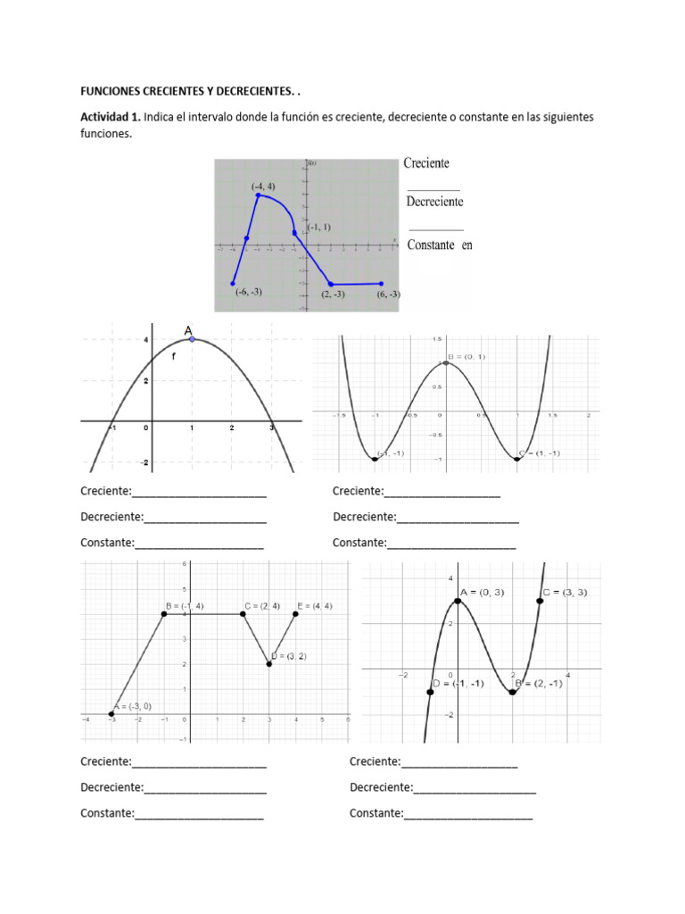 Funciones Crecientes y Decrecientes | PDF