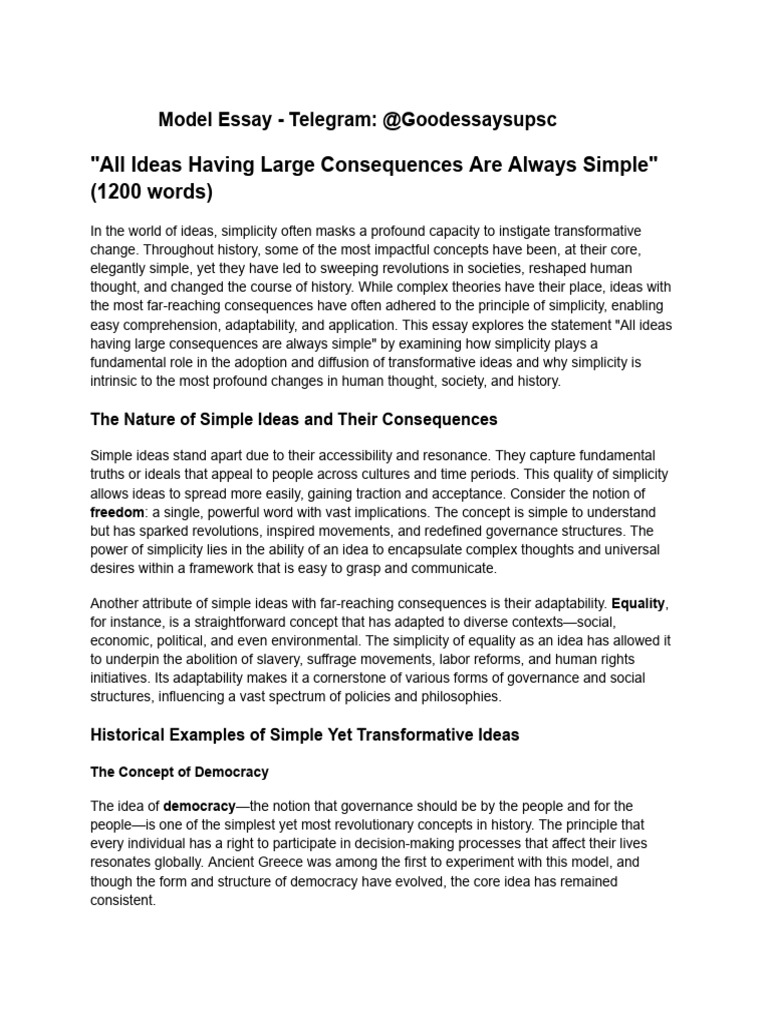 Simple Ideas, Big Consequences | PDF | Nonviolence | Democracy