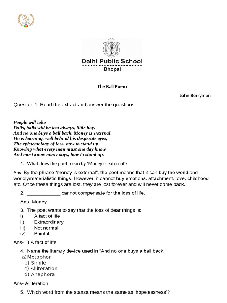 The Ball Poem.docx DPS | PDF