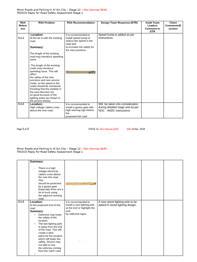 Al Ain City Road Safety Assessment Report | PDF | Road Traffic Safety ...