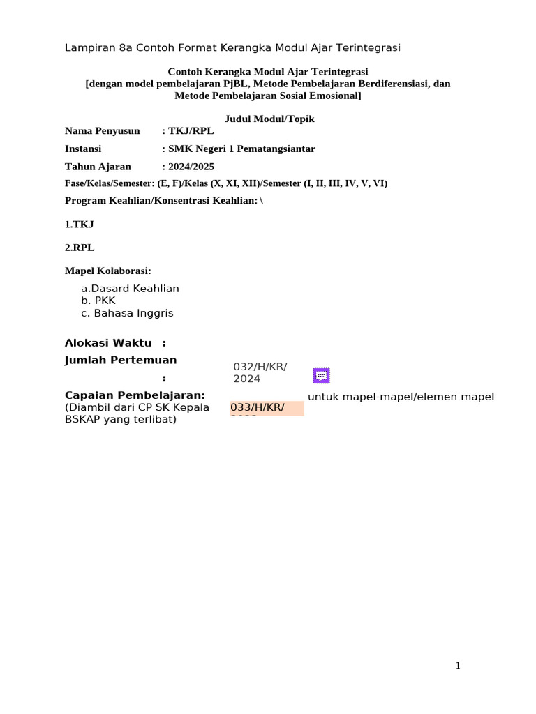 Kolab Fase e TKJ RPL | PDF