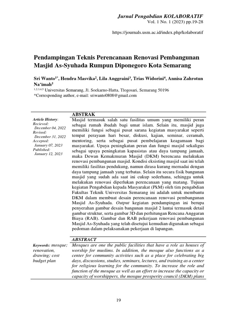Pendampingan Teknis Perencanaan Renovasi | PDF | Seni