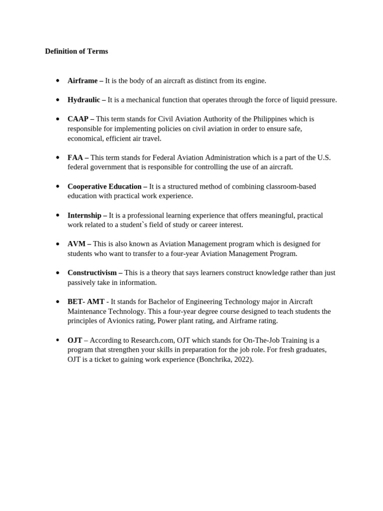 Definition of Terms 2 | PDF
