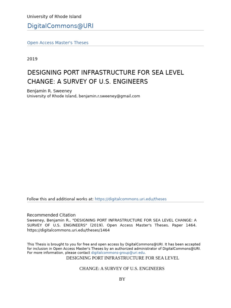 Designing Port Infrastructure For Sea Level Change - A Survey of U ...