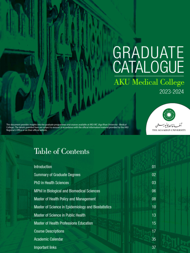 GradCatalogue PDF Public Health Postgraduate Education