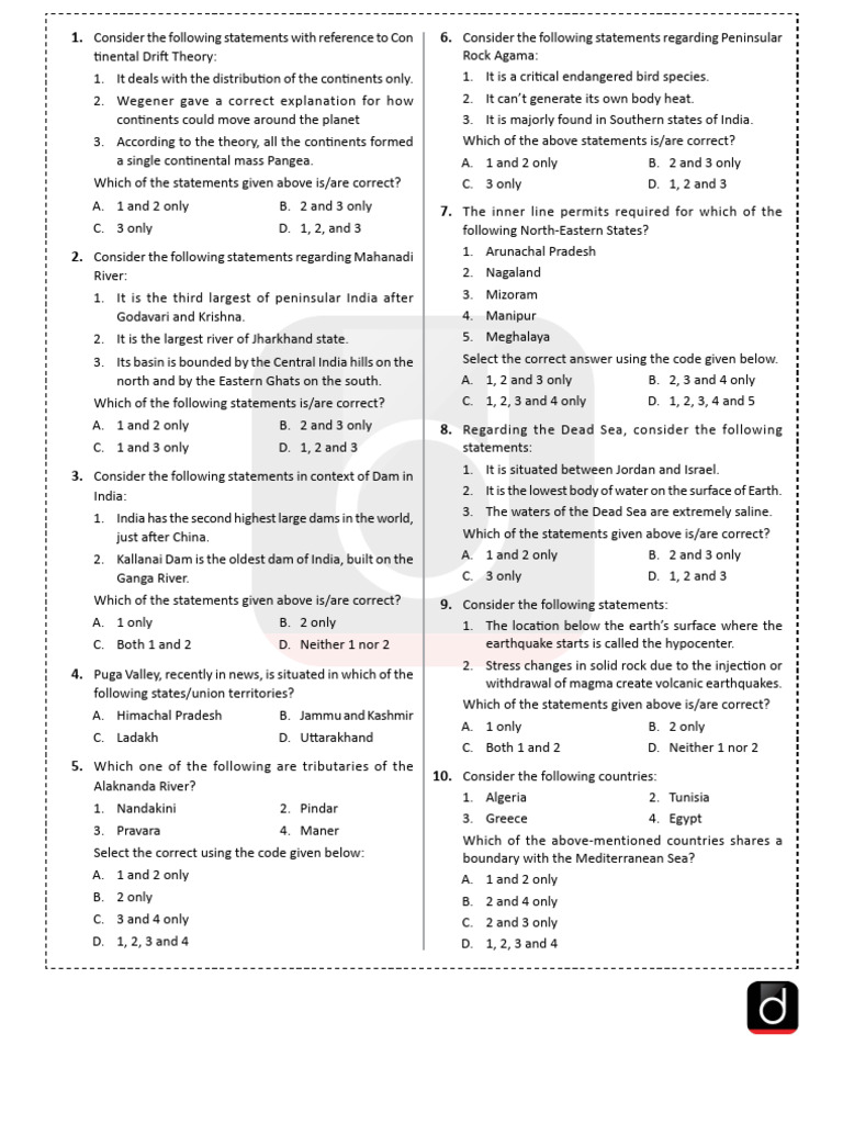 Geography Ques - Final - 241103 - 121346PDF - 241103 - 121735 | PDF | Venus | Physical Geography