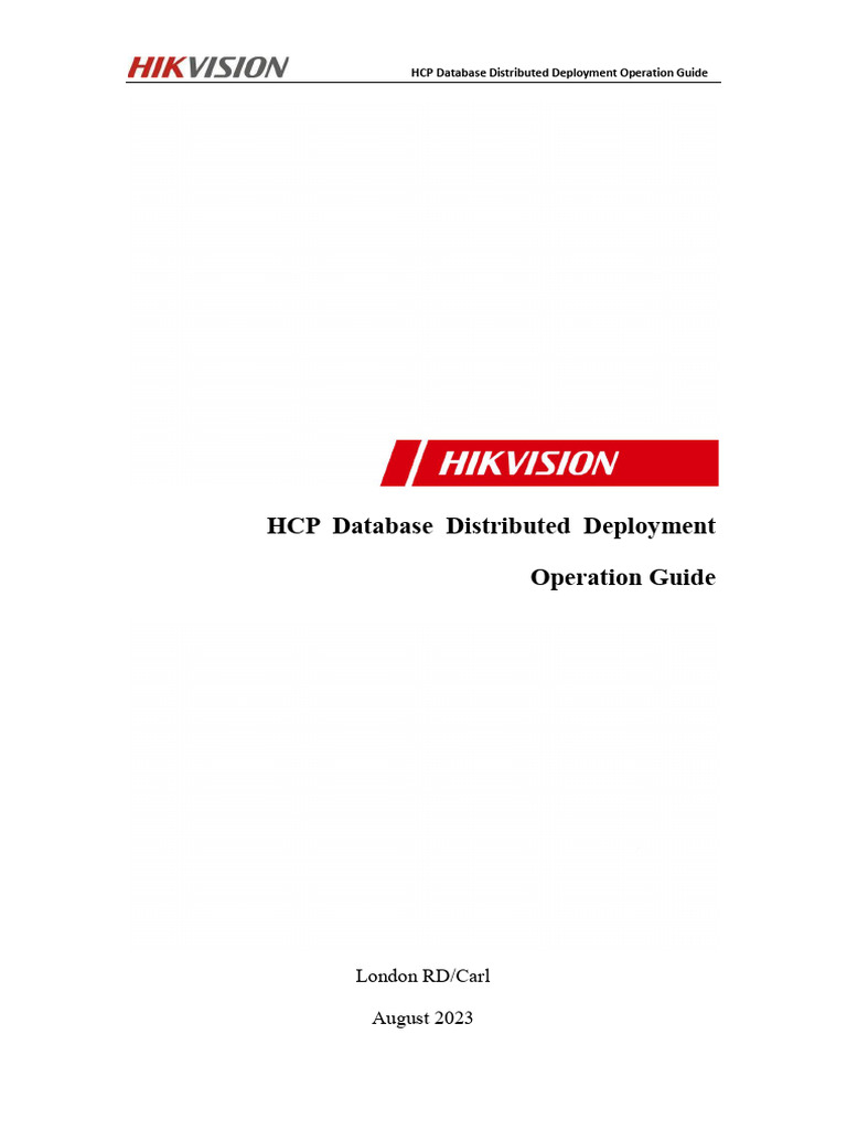 HCP Database Distributed Deployment Operation Guide | PDF | Databases ...