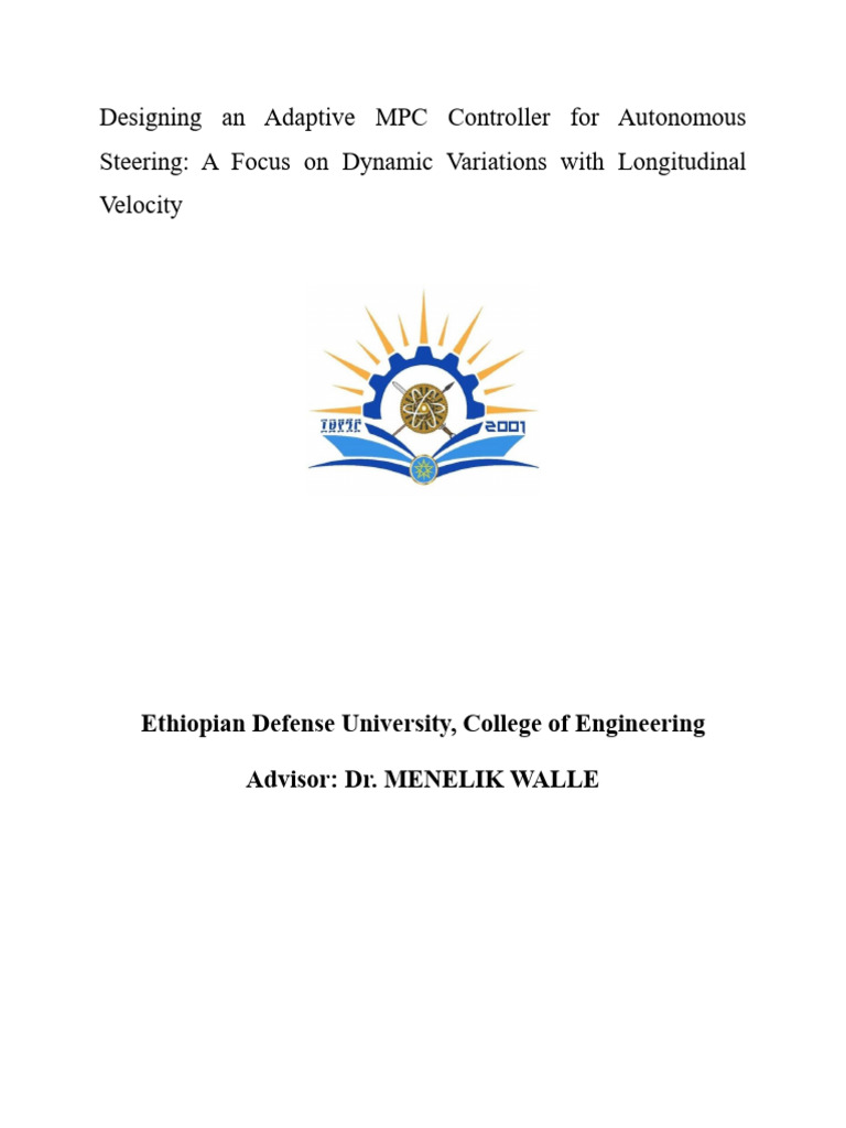 Designing an Adaptive MPC Controller for Autonomous Steering | PDF ...