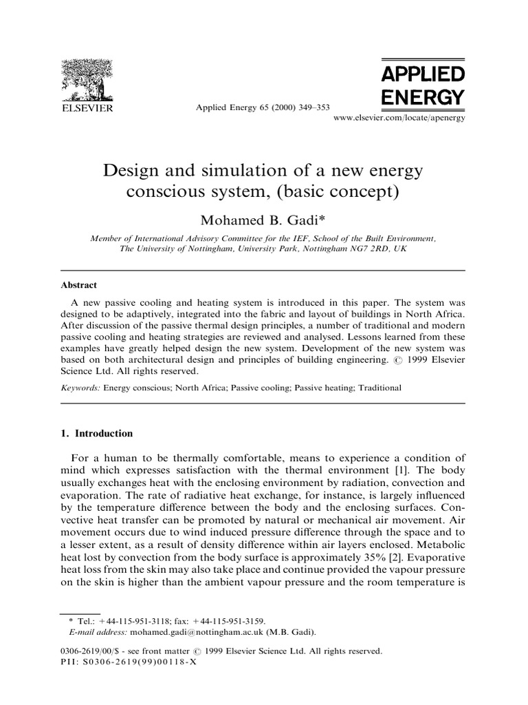 Design and Simulation of A New Energy Conscious System, (Basic Concept ... Design and Simulation of A New Energy Conscious System, (Basic Concept ...