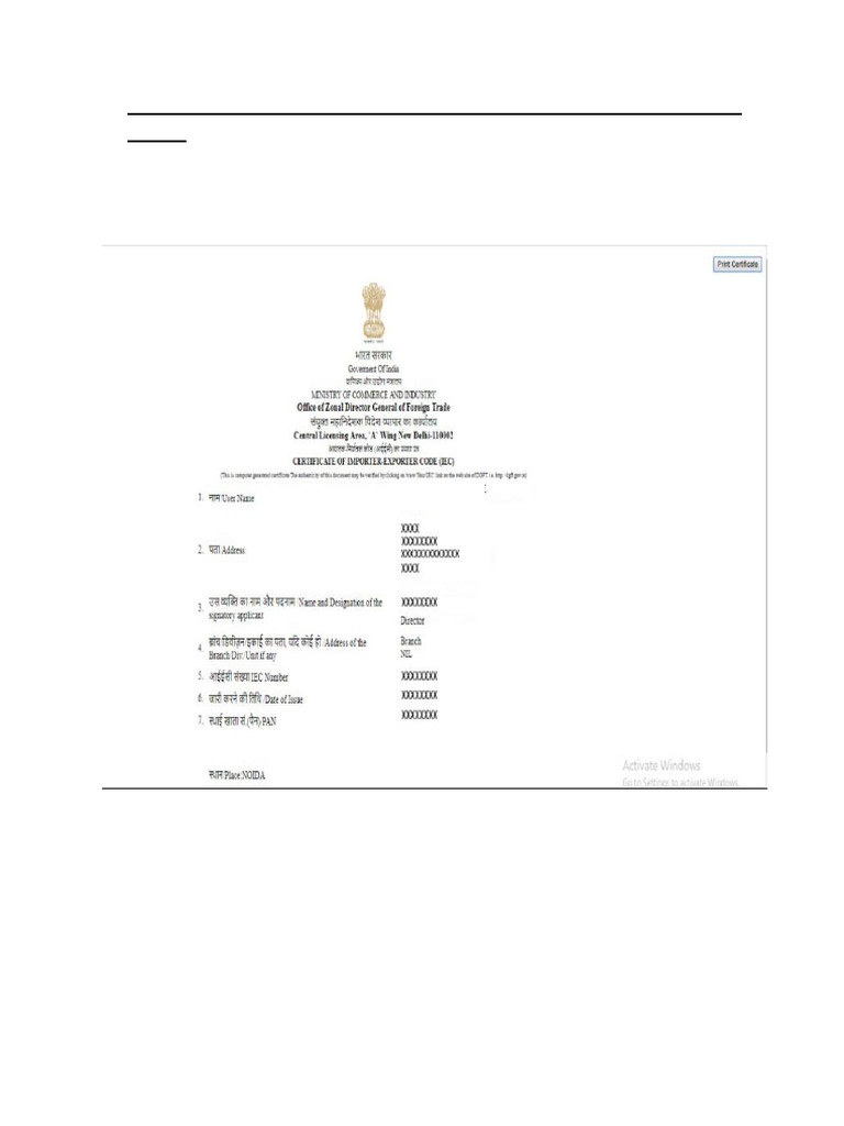 221 Import Export Code (IEC) Document | PDF