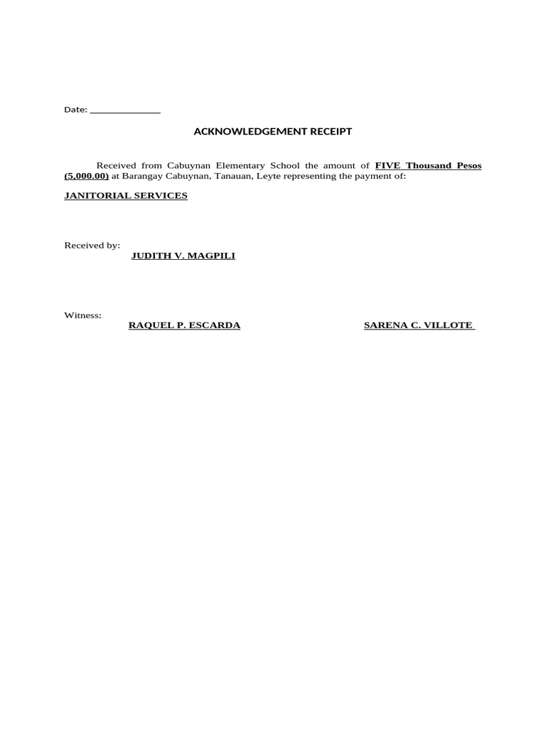 Acknowledgement Receipt | PDF