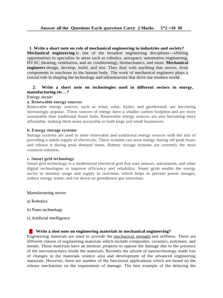 Bcme Mech Part Unit-1 | PDF | Internet Of Things | Energy Development