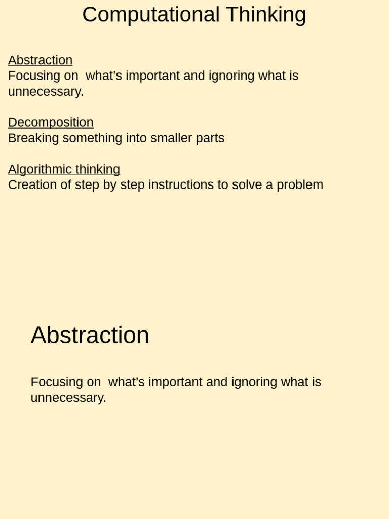 2.1 Computational Thinking | PDF | Algorithms | Abstraction