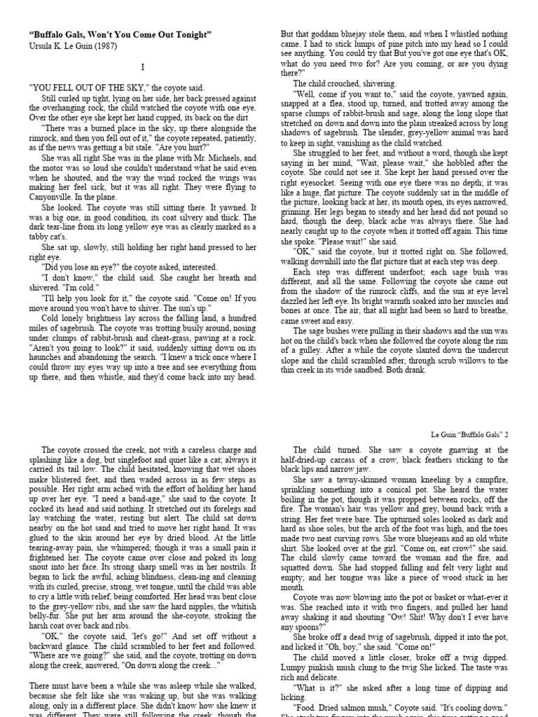 Buffalo Gals-Le Guin | PDF | General Fiction