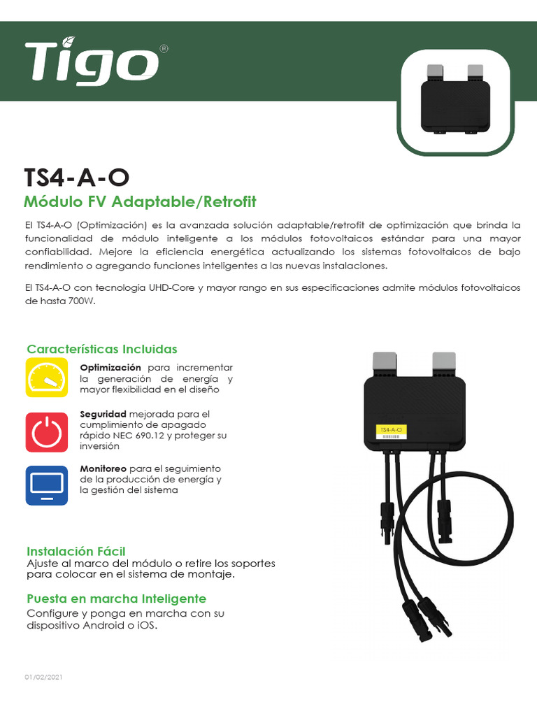 TS4-A-O: Módulo FV Adaptable/Retrofit | PDF | Fotovoltaica | Sistema fotovoltaico
