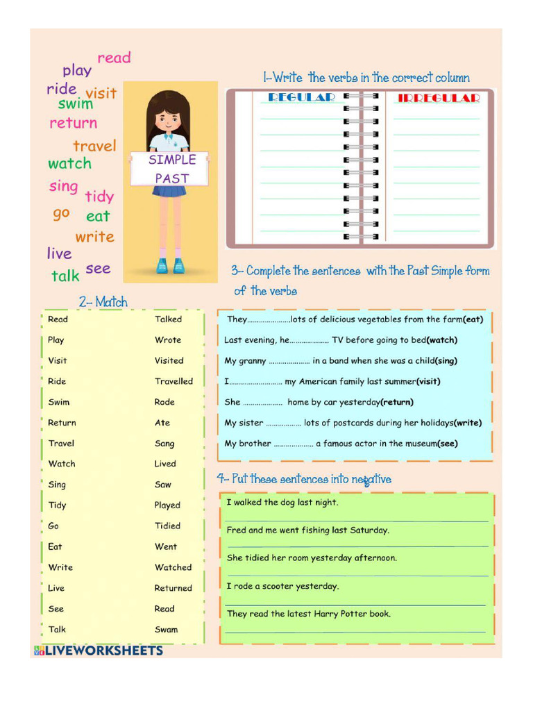 Simple Past Live Worksheet | PDF