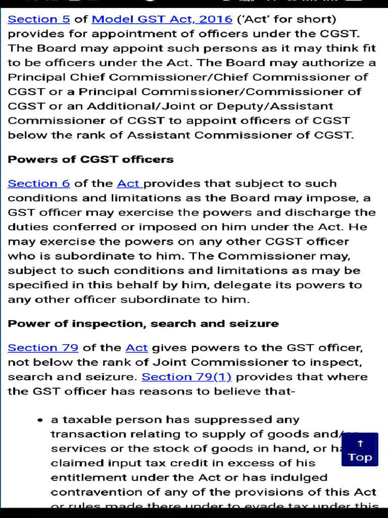 power of officer under gst | PDF | Taxes | Tax Evasion