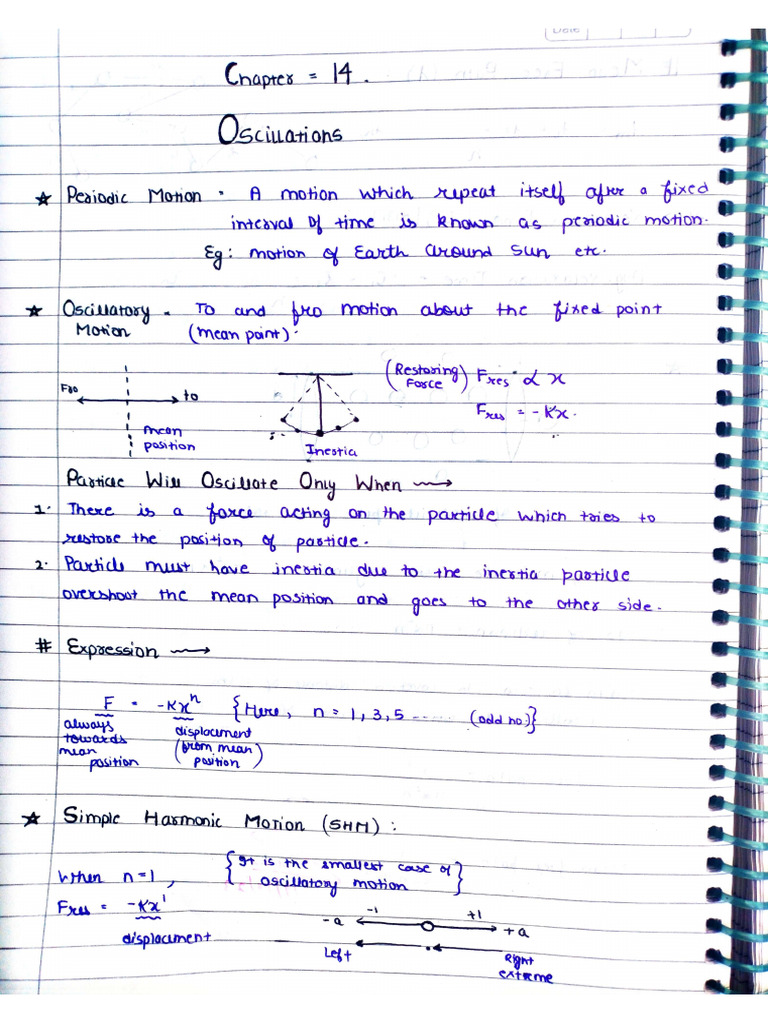 Class 11-Oscillations | PDF