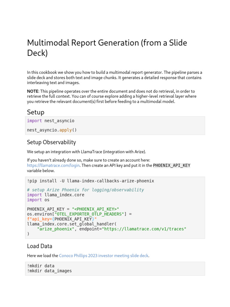 Multimodal Report Generation | PDF | Software | Computing