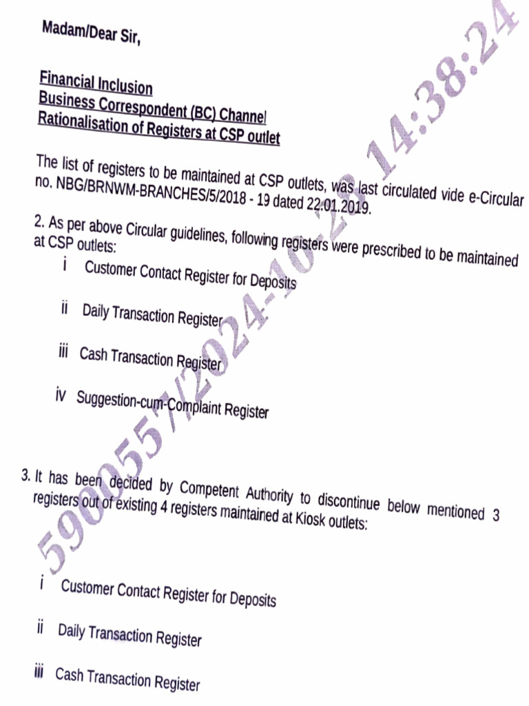 CSP Register Submission | PDF | Banking | Financial Services