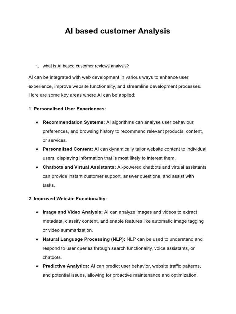 AI Based Customer Analysis | PDF | Artificial Intelligence ...